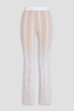 Missoni Metallic Ribbed-knit Bootcut Pants - Off-white