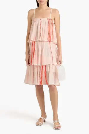 LEMLEM Tiered Cotton-blend Jacquard Dress