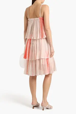LEMLEM Tiered Cotton-blend Jacquard Dress
