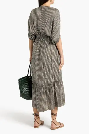 LEMLEM Printed Crepe De Chine Midi Dress