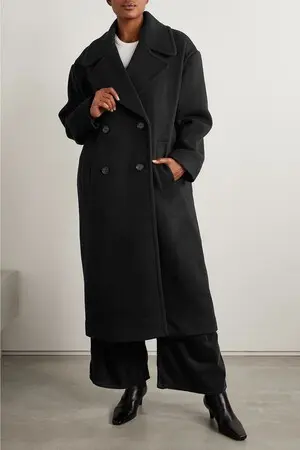 GOLDSIGN Cocoon Double-breasted Wool-blend Felt Coat