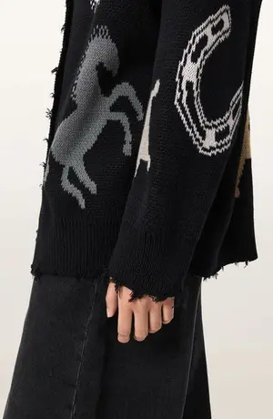 ALLSAINTS Hester Western Cotton Jacquard Cardigan