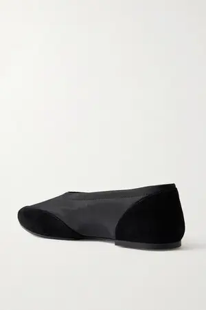 Staud Alba Sport Suede Ballet Flats - Black