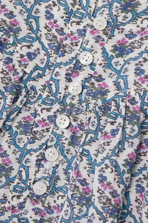 MARANT ETOILE Kildi Belted Floral-print Mini Dress - Azure