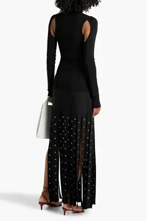 Helmut Lang Cutout Stretch-knit Turtleneck Top
