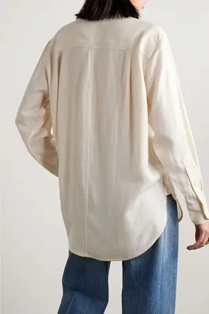 MARANT ETOILE Britten Embroidered Lyocell Shirt - Ecru
