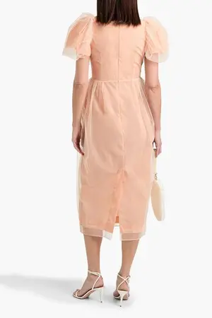 Simone Rocha Layered Crepe And Tulle Midi Dress