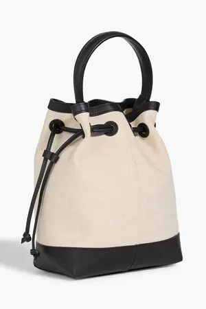 MANSUR GAVRIEL Dea Leather-trimmed Canvas Bucket Bag