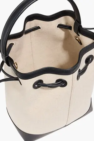 MANSUR GAVRIEL Dea Leather-trimmed Canvas Bucket Bag