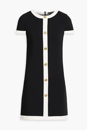 Alice + Olivia Crepe Mini Dress - Black