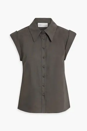 MIKAEL AGHAL Cotton And Linen-blend Shirt - Anthracite
