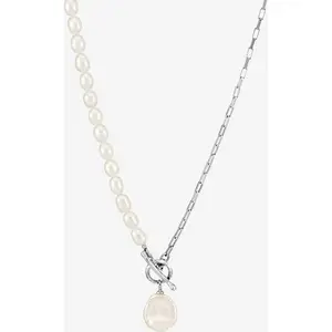DOWER & HALL Keshi Pearl Drop Chain Necklace - Sterling Silver