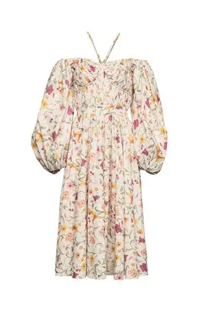 VASILIKI Rosa Flora Print Midi Dress