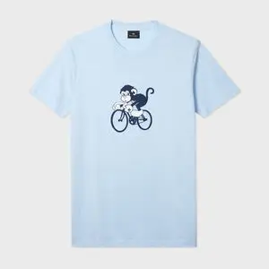 Paul Smith Slim-fit Sky 'cycling Monkey' Print T-shirt