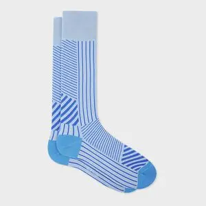 Paul Smith Striped Crew Socks - Blue