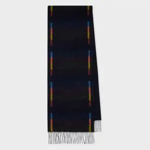 Paul Smith Navy 'artist Stripe' Tracks Scarf - Blue