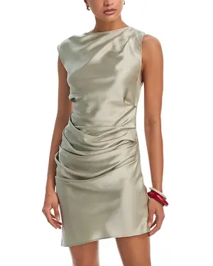 Helmut Lang Silk Draped Mini Dress
