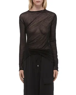 Helmut Lang Ruched Top - Black