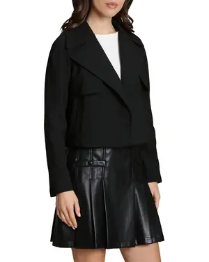 Bagatelle Nylon Cropped Trench Coat - Black