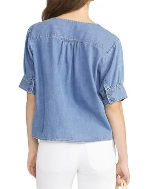 FRAME The V Neck Popover Top - Sora