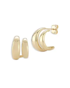 Bloomingdale'S 14k Yellow Double Hoop Earrings - Gold