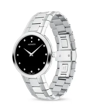 Movado Faceto Round Stainless Steel Bracelet Watch