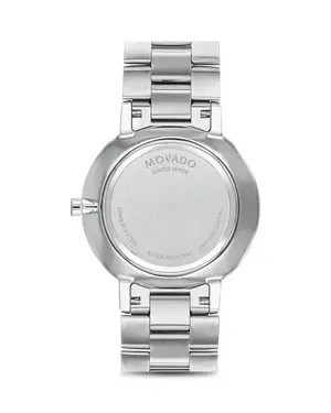 Movado Faceto Round Stainless Steel Bracelet Watch