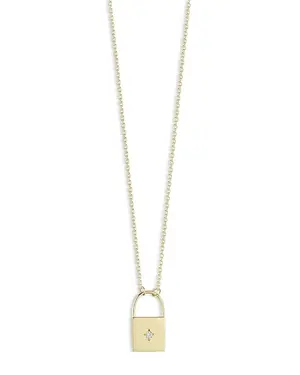 MOON & MEADOW 14k Diamond Accent Padlock Pendant Necklace - Gold
