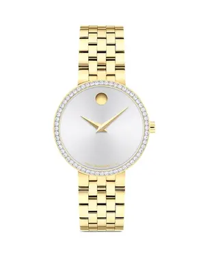 Movado Museum Classic Watch, 29.5mm - Silver White/gold