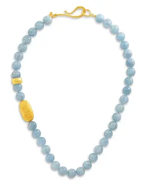 JORGE ADELER 18k Yellow Aquamarine Collar Necklace - Gold