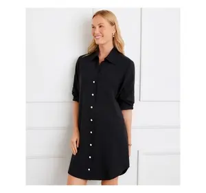 Karen Kane Ruched Sleeve Shirtdress - Black