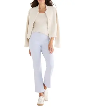 NIC+ZOE Fringe Mix Knit Bomber Jacket - Coconut