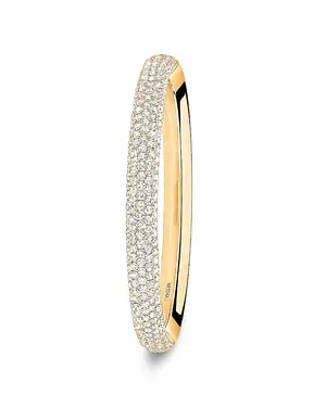 Messika 18k Yellow Diamond Pave Tennis Bangle Bracelet - Gold