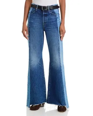 MOTHER The Tux Sidestepper Sneak High Rise Flare Jeans - Double Take