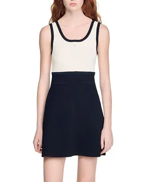 Sandro Two Tone Short Knit Dress