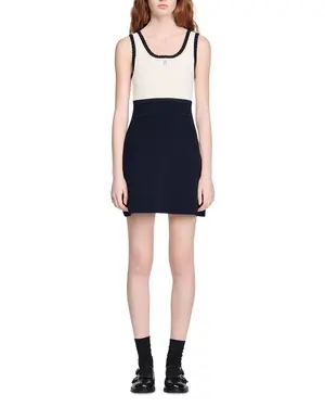 Sandro Two Tone Short Knit Dress