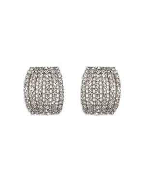 JENNIFER BEHR Kyrie Pave Multi Row Hoop Earrings - Crystal