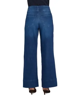 NYDJ Teresa High-rise Wide-leg Double Button Jeans - Deep Wave