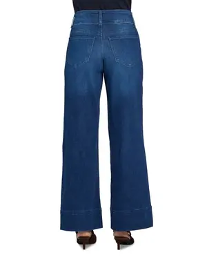 NYDJ Petites Teresa High Rise Wide Leg Jeans - Deep Wave
