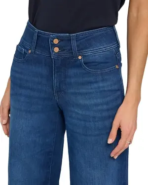 NYDJ Petites Teresa High Rise Wide Leg Jeans - Deep Wave