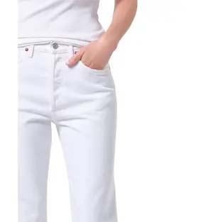 AGOLDE Lana High Rise Straight Jeans - Marshmallow