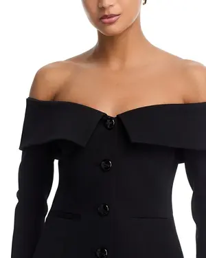 L'Agence Ingrid Off-shoulder Crop Blazer