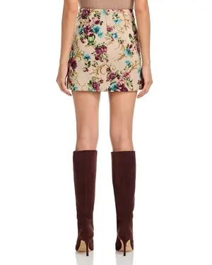 L'Agence Marseille Floral Tapestry Mini Skirt