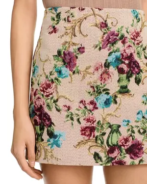 L'Agence Marseille Floral Tapestry Mini Skirt