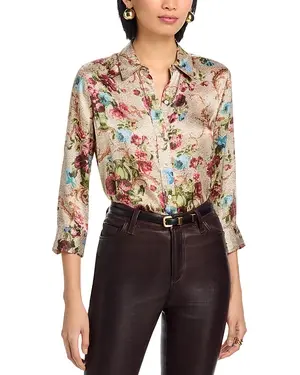 L'Agence Dani Printed Silk Blouse