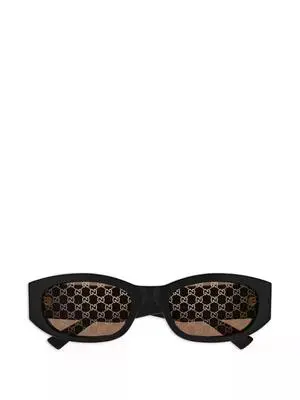 Gucci Pattern Geometric-frame Sunglasses - Black