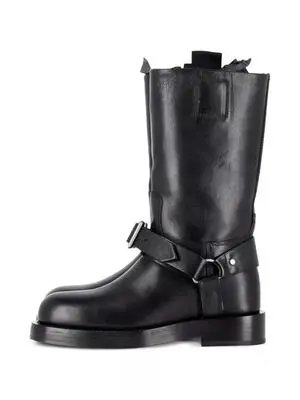 Burberry Buckled Knee-high Leather Boots