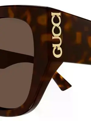 Gucci Cat-eye Sunglasses With Logo - Brown