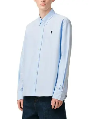 Ami Shirt With Logo - Azure