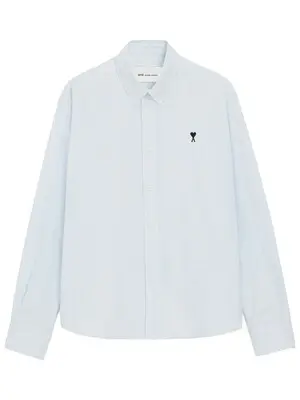 Ami Shirt With Logo - Azure